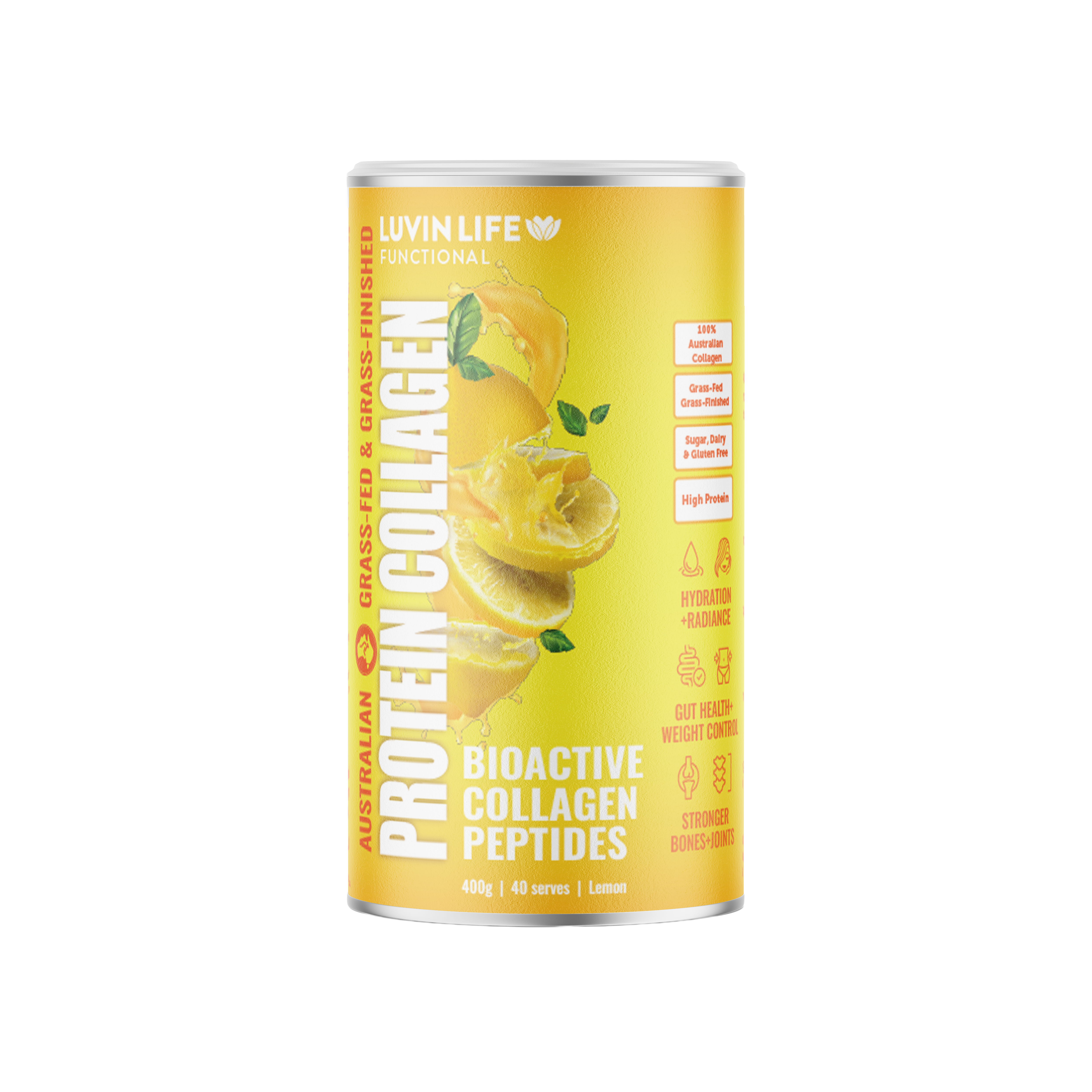 Luvin Life Collagen Peptides - Zesty Lemon | Skin, Hair, Nails & Joints