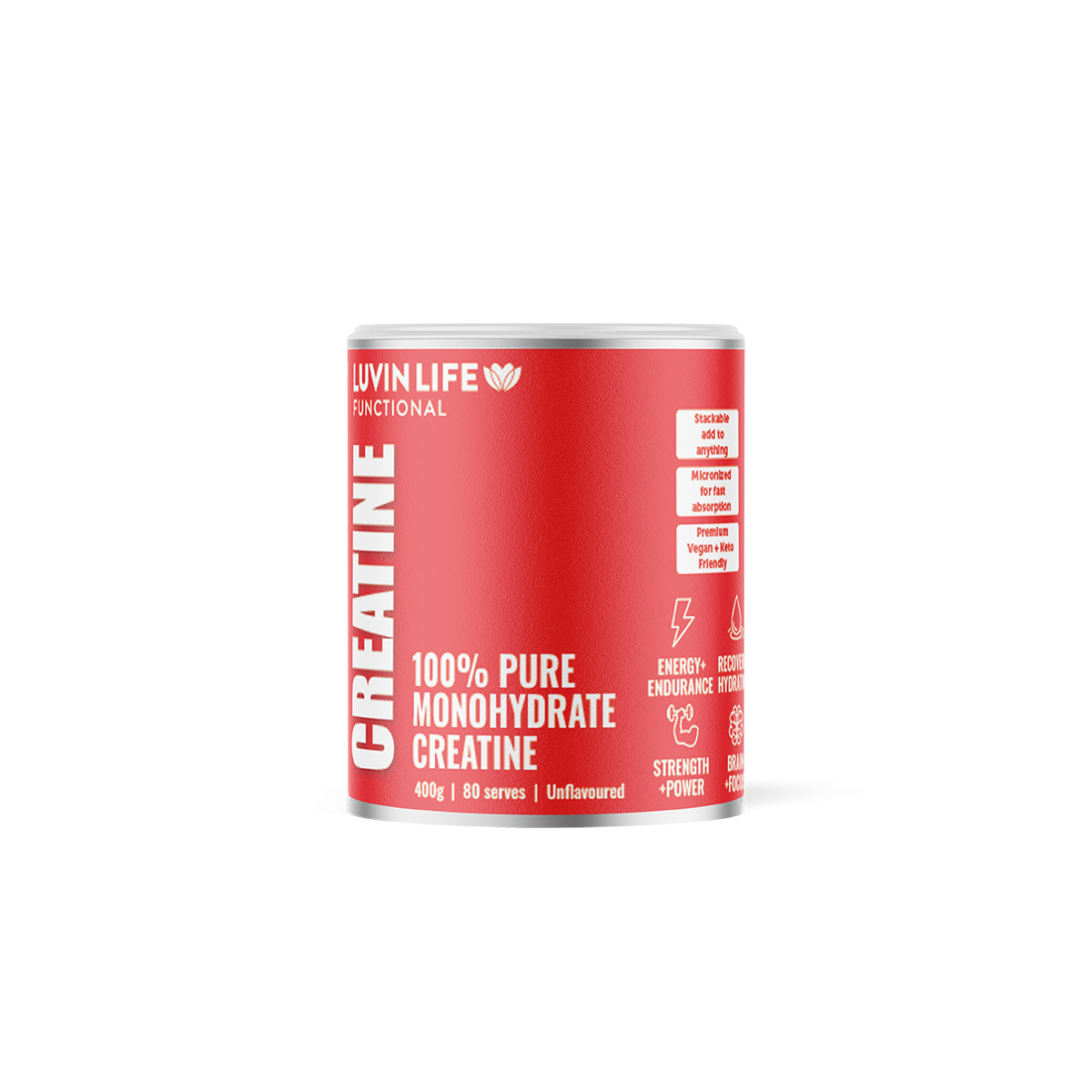 Luvin Life Pure Creatine Powder - 100% Pure Creatine Monohydrate
